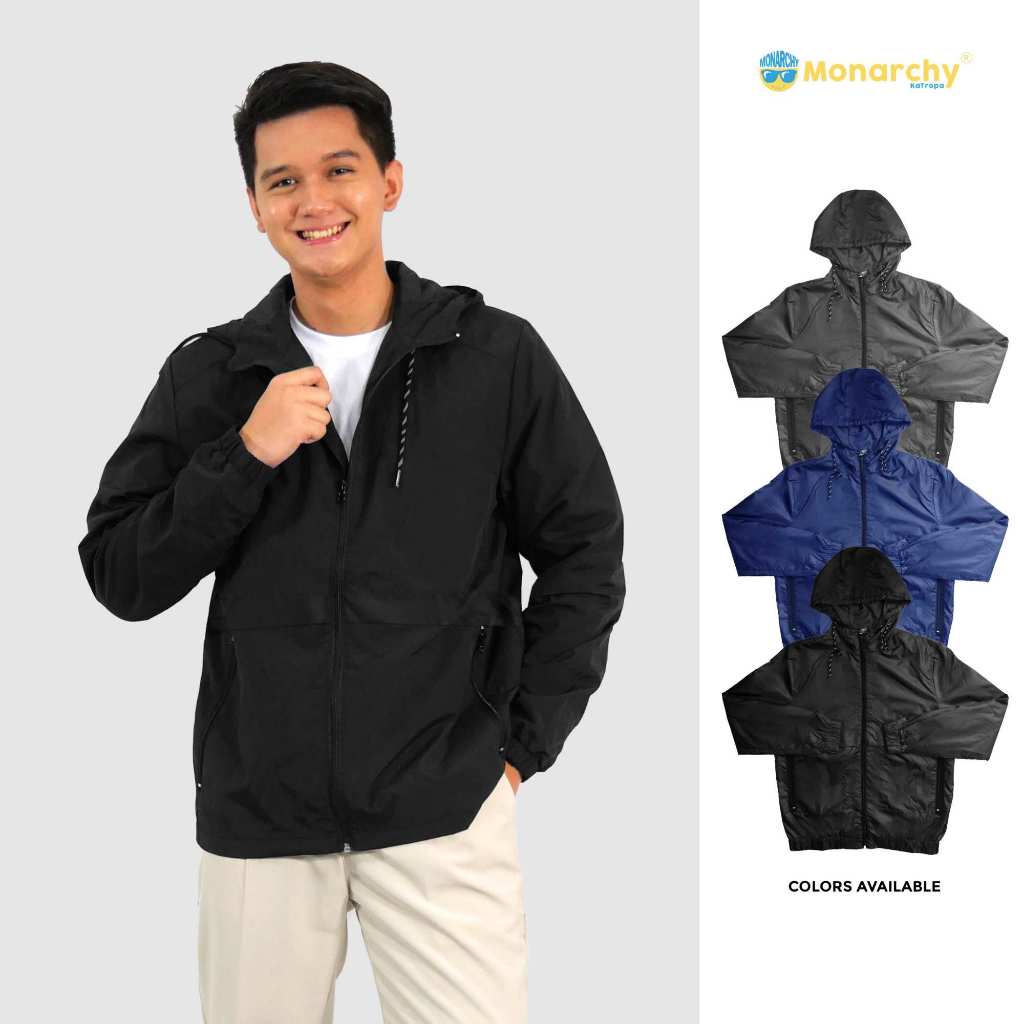 Monarchy Jacket with Hoodie Plain Raincoat Streetwear Jacket ...
