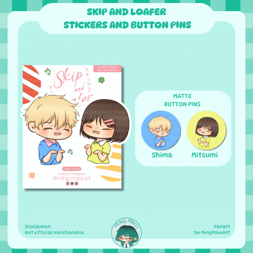 Skip and Loafer Stickers & Button Pins| MingMauiArt | Shopee Malaysia