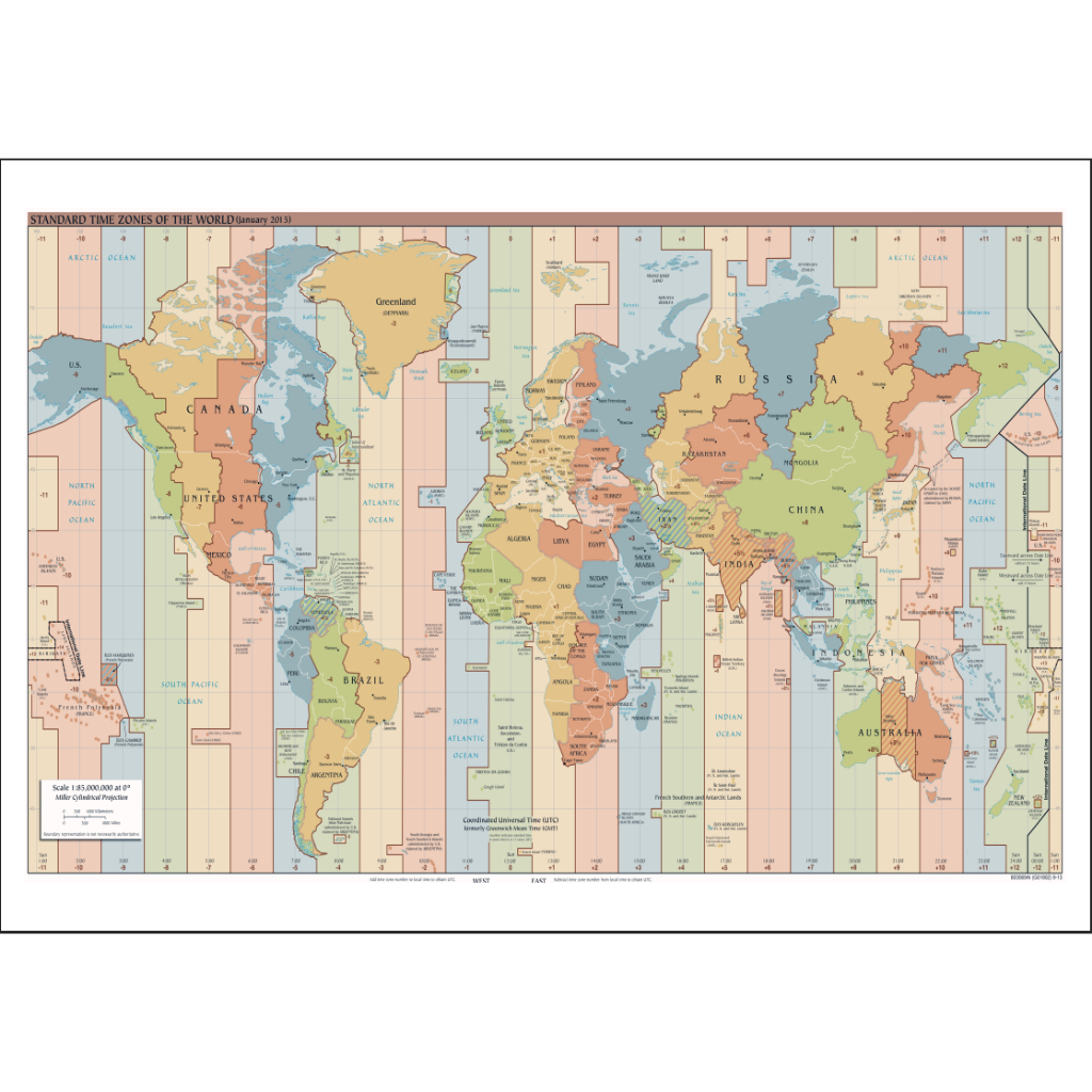 World Map with Timezones Waterproof A4 Laminated Chart | Shopee Malaysia
