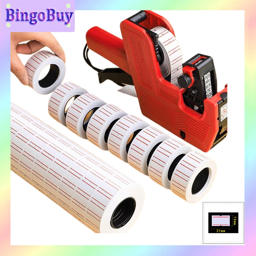 5000pcs/10 ROLLS White Price Tag Sticker Pricing Label Sticker Paper ...