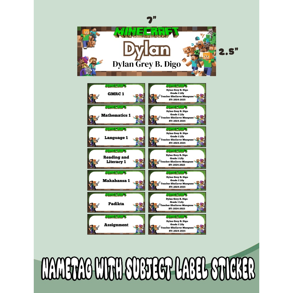 Personalized Name tag and Subject label sticker | Shopee Malaysia