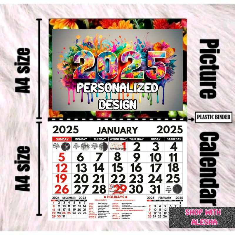 Personalized 2025 Calendar Laminated ang Front Cover (Matibay) | Shopee ...