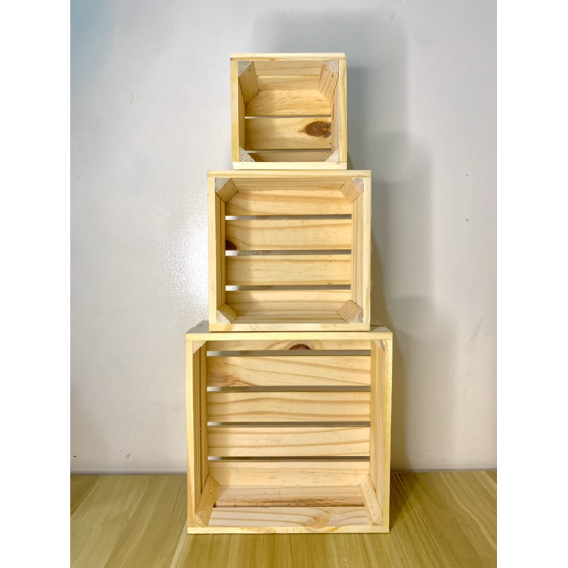 Square Wooden Crate Organizer/ Palochina Wood Stackable Storage Box ...