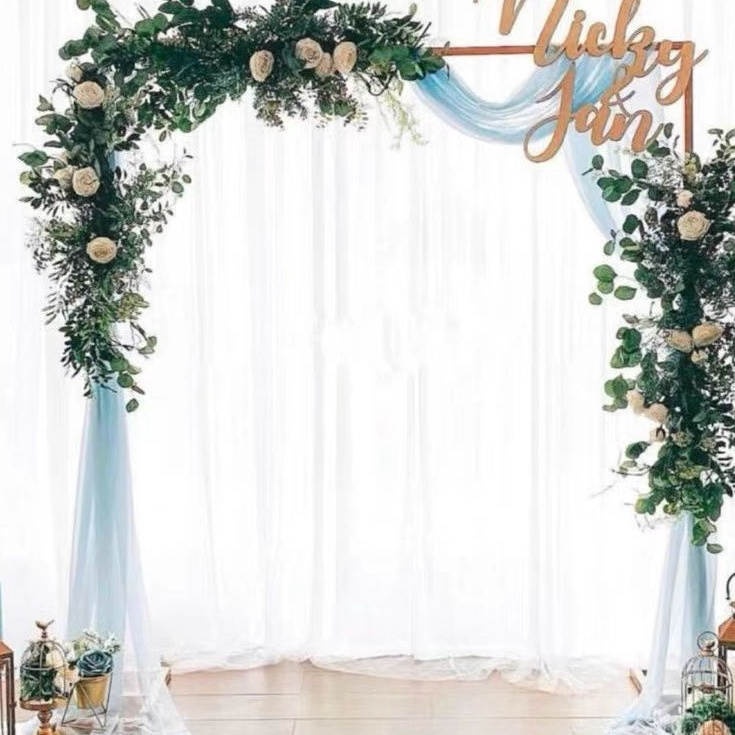 Square golden arches background frame metal wedding arch frame frame ...