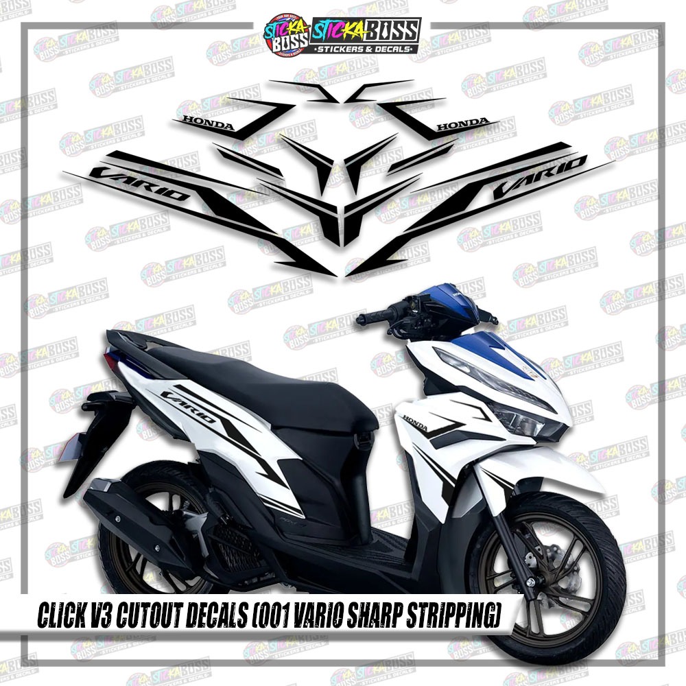 CLICK V3 CUT-OUT DECALS ( 001 VARIO SHARP STRIPPING ) | Shopee Malaysia