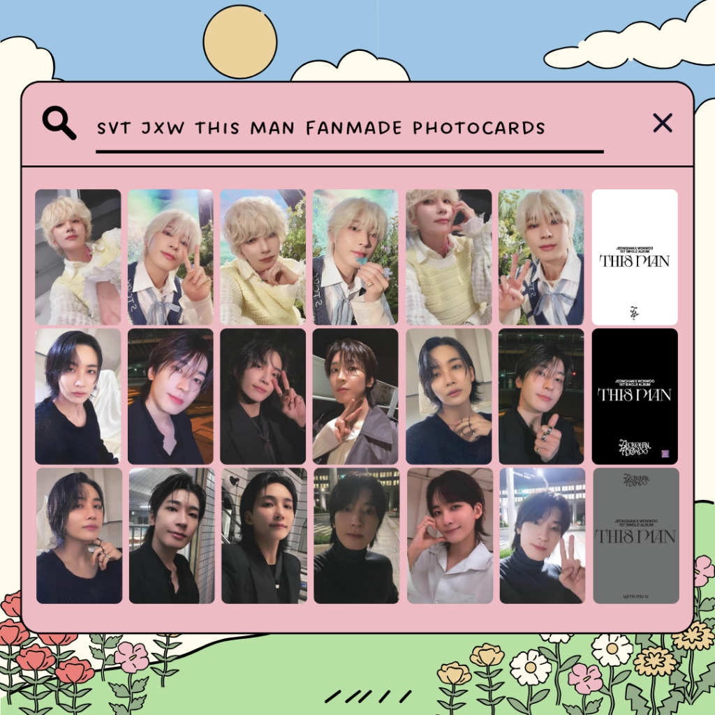 [PER PIECE/SET] JEONGHAN X WONWOO JXW SEVENTEEN SVT THIS MAN POB LD FANMADE UNOFFICIAL PHOTOCARD ...