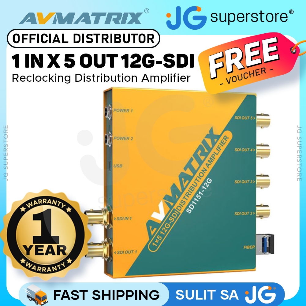 AVMATRIX 1 IN X 5 OUT 12G-SDI Buffered & Reclocked Distribution ...