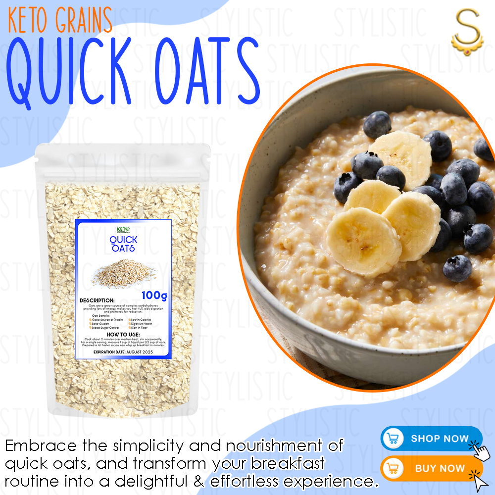 Quick Oats 100 grams Quick-Made Oats / Breakfast Cereal / High in fiber ...