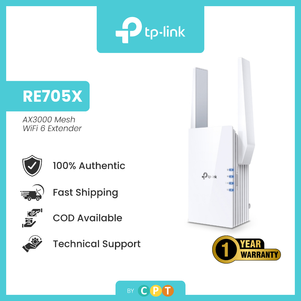 TP-Link RE705X AX3000 Dual Band Gigabit MU-MIMO OneMesh Wi-Fi 6 Range ...