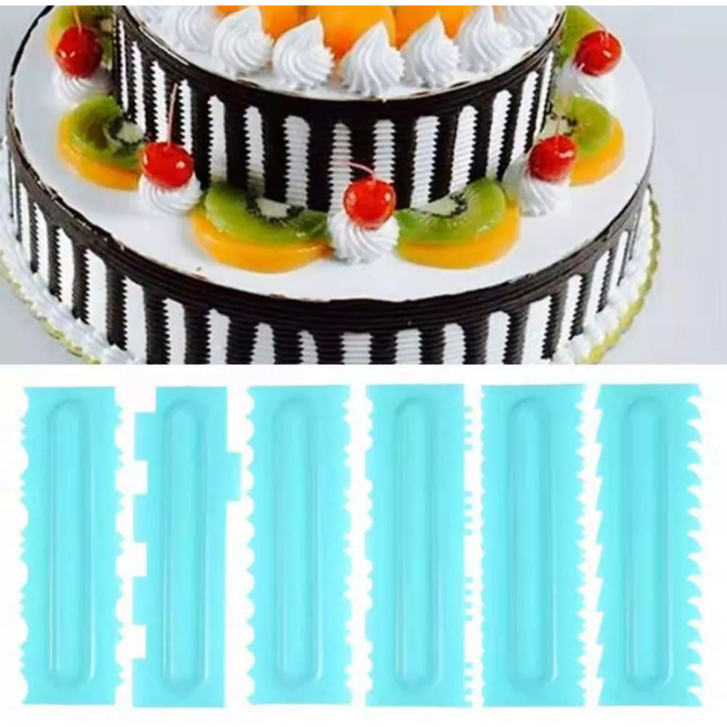 Mousse Butter Cream Cake Edge DIY Tool Plastic Sawtooth Cake Scraper ...