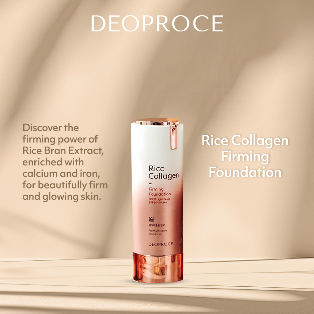 Deoproce Rice Collagen Firming Foundation No 21 Light Beige | Shopee Malaysia