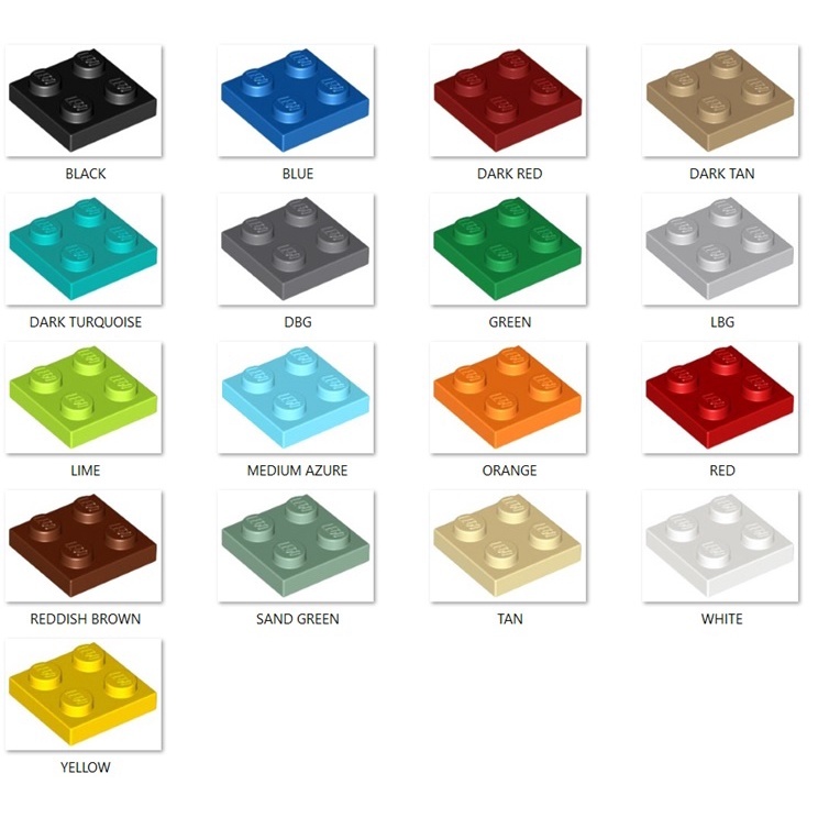 LEGO Part: Plate 2X2 (5 pieces per pack) | Shopee Malaysia