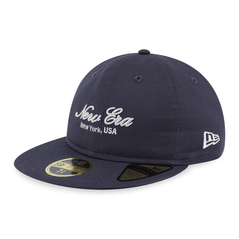 New Era Basic White Script Logo Graphite Retro Crown 59FIFTY Fitted Cap ...