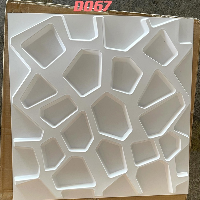 50x50cm (White) PVC Wall PanelsWall Stone Wall Art Decor Plastic Form ...