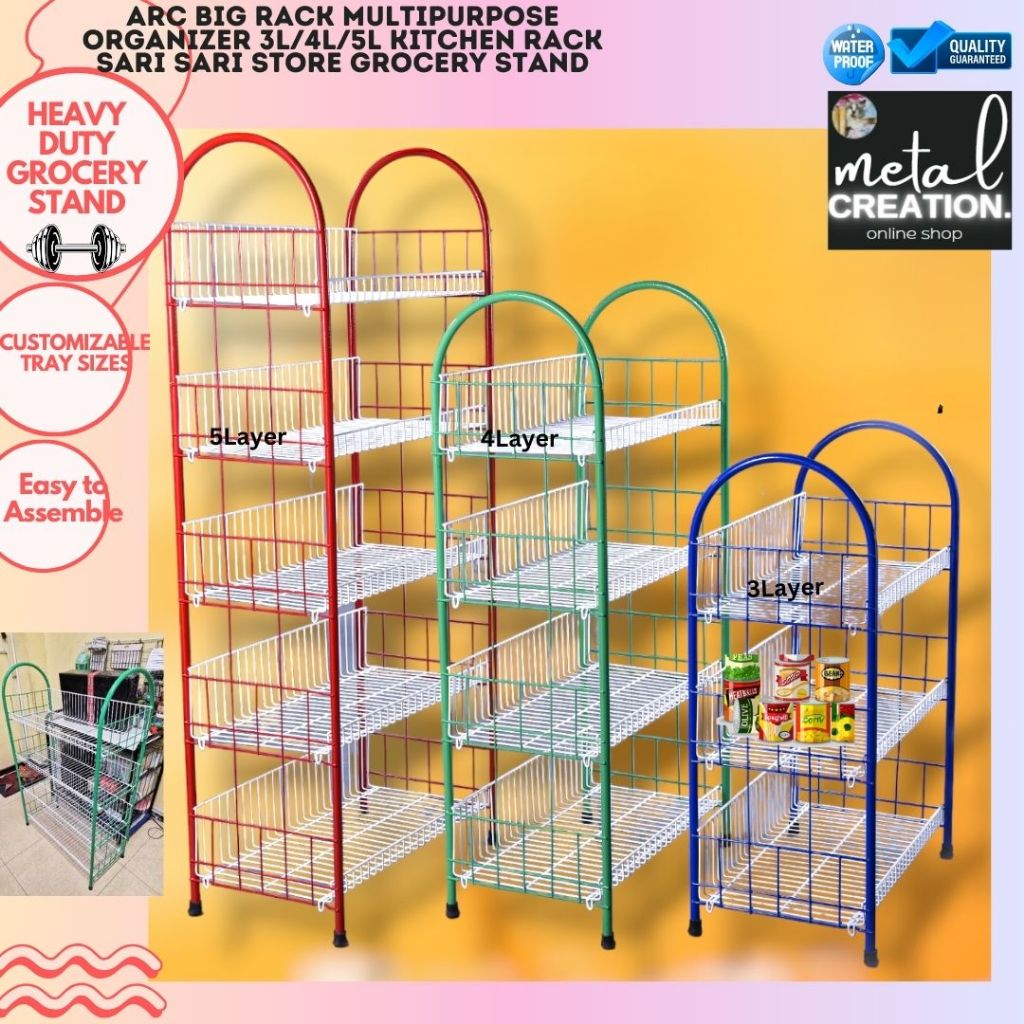Arc Big Rack Multipurpose 3L/4L/5L Sari Sari Store Grocery Stand Kitchen Organizer Storage Rack ...