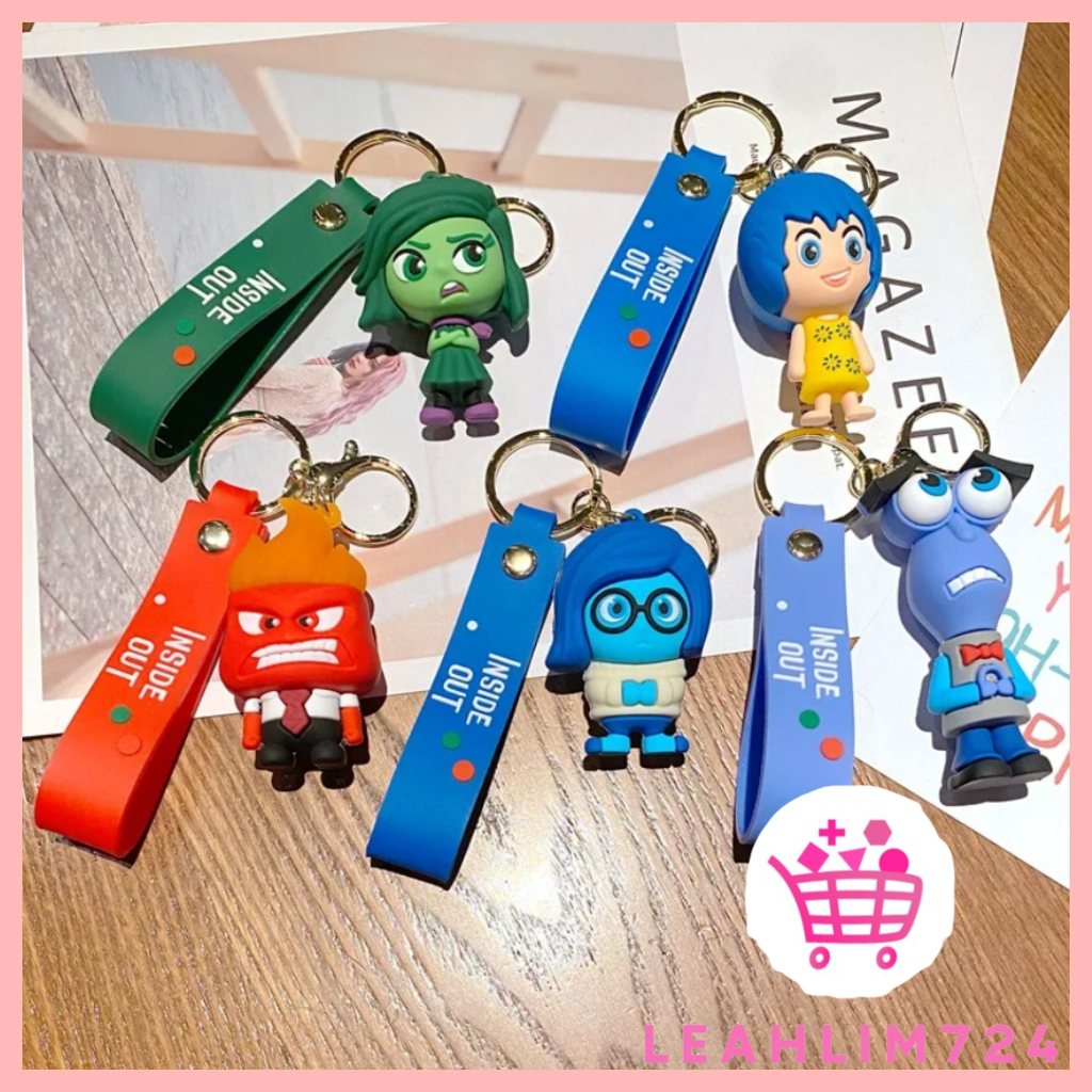 Disney Inside Out 2 Anime Key Ring Figure Joy Sadness Anger Disgust ...