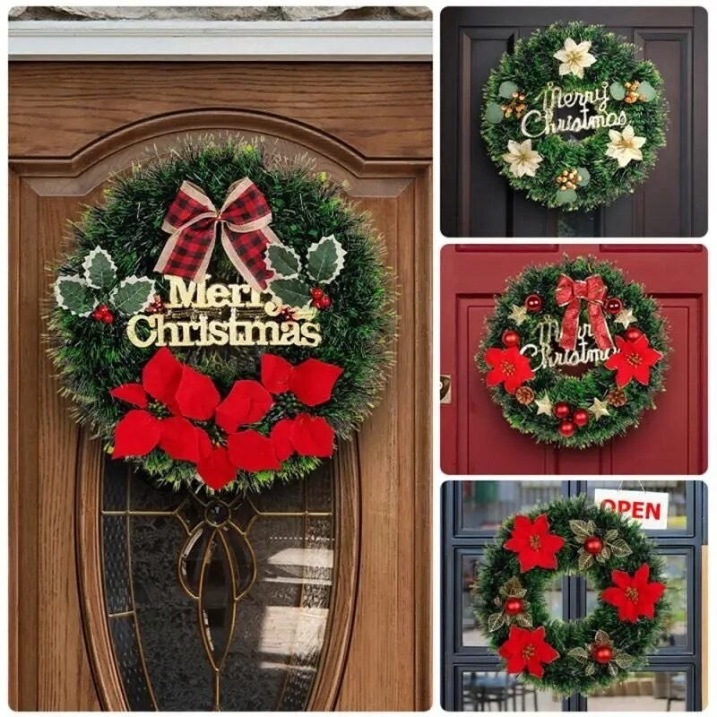CHB Christmas wreath door hanging wreath scene layout Christmas tree ...