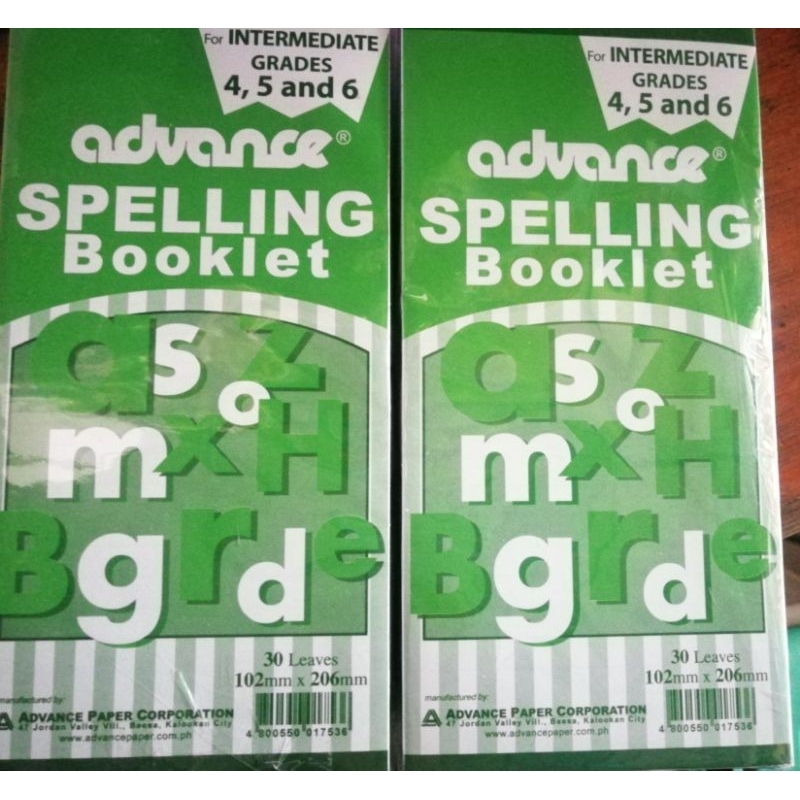 Spelling Booklet Alphabetical for Grade 123/Grade 456(2pcs) | Shopee ...
