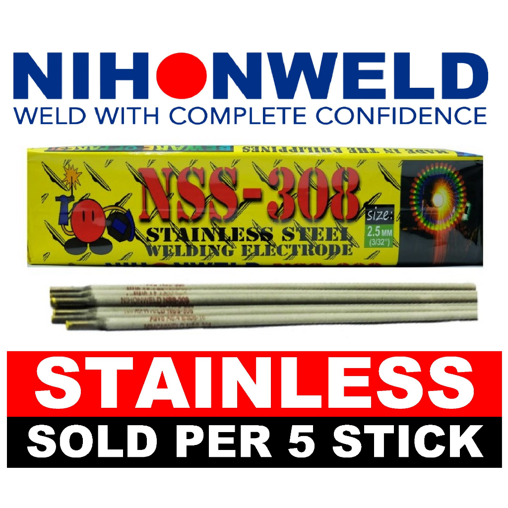 NIHONWELD STAINLESS WELDING ROD NSS-308 (SOLD PER 5 STICK) | Shopee Malaysia