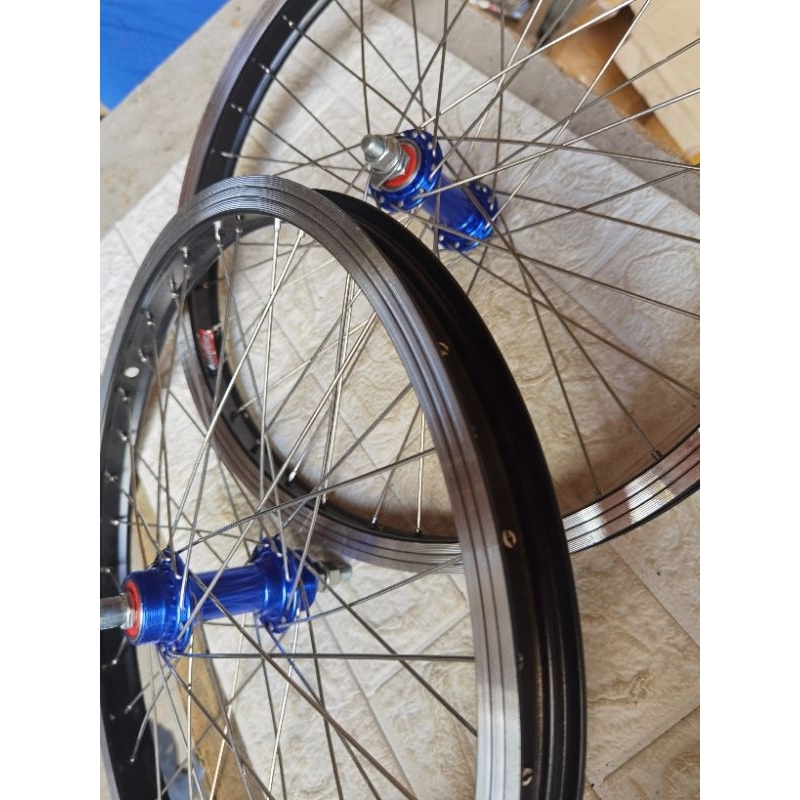 Bicycle BMX Wheel Set Assembly CNC Cut Alloy Rims Stainless Spoke ...