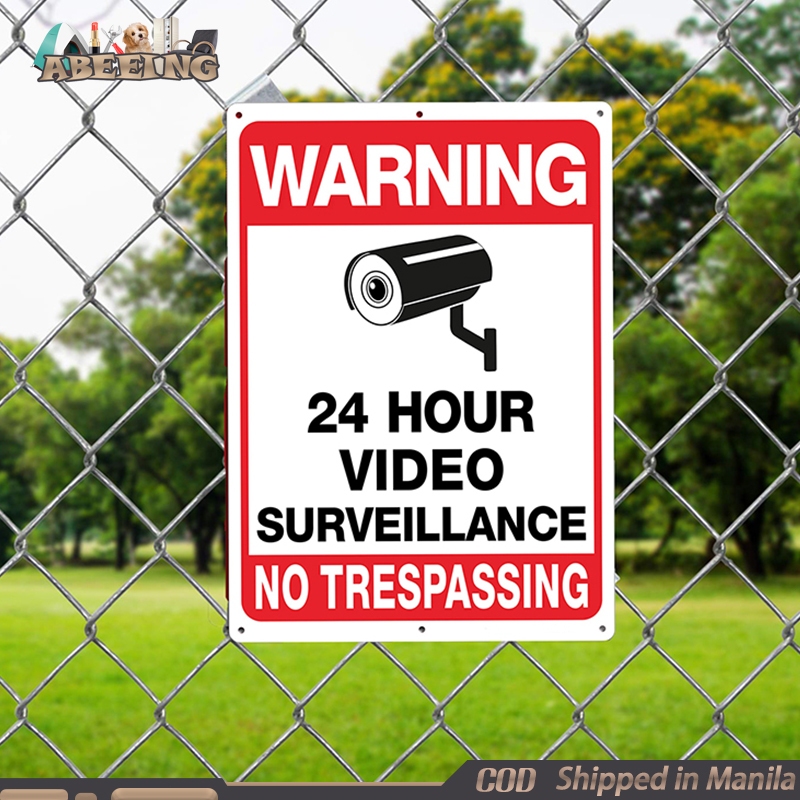 10 X 7 Inch CCTV Signage Warning 24 Hour Monitor Camera Warning Sign ...
