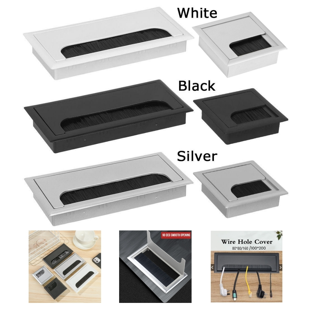 Rectangle Square Wire Box Computer Desktop Wire Hole Cover Cable Holder ...