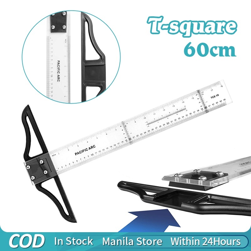 60/70/80cm T Square Ruler Acrylic Transparent T-Ruler for Art Framing ...
