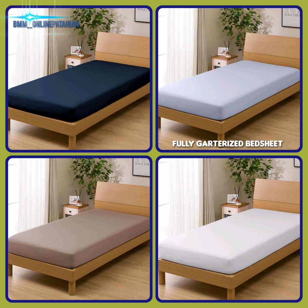 FULLY GARTERIZED BEDSHEET ONLY/PLAIN COLOR/PREMIUM CANADIAN FABRIC ...