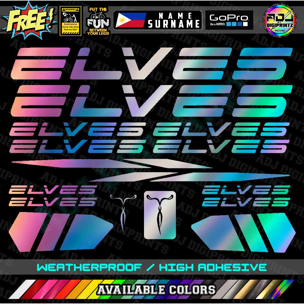 ELVES Decals Stickers MTB and ROAD BIKE SPECIAL COLOR VINYL | Shopee ...