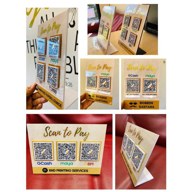 Embossed Gcash and Bank QR Standee / Flat | Shopee Malaysia