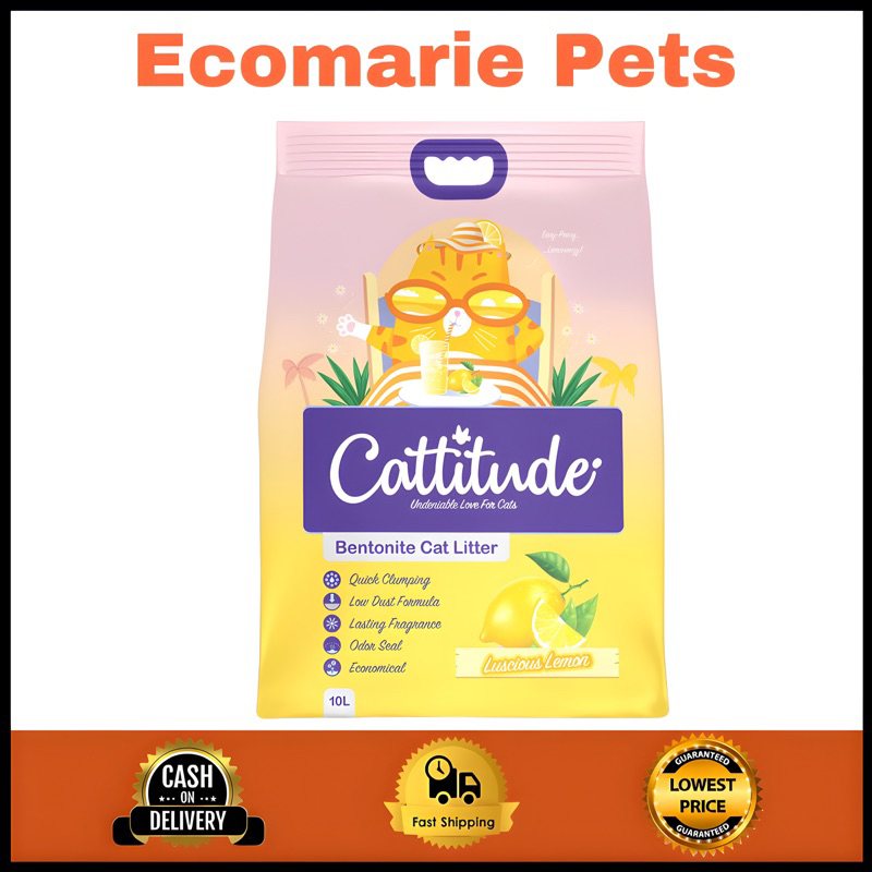Cattitude Bentonite Cat Litter 10L ( Lemon ) | Shopee Malaysia