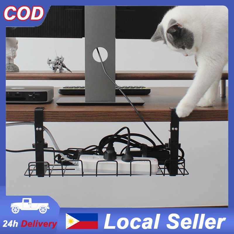 Under Desk Organizer Wire Storage Rack Desk Cable Management Power ...