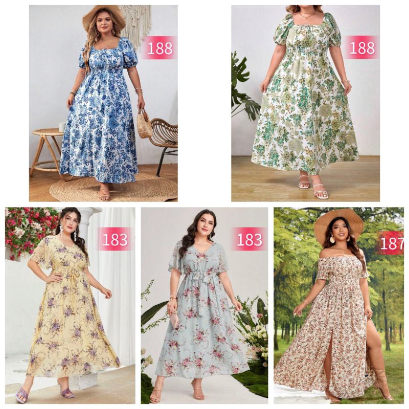 T188 / T183 / T187 Casual maxi Plus size Dress (FIT TO XL) | Shopee Malaysia