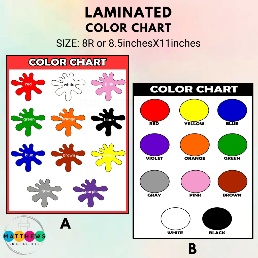 LAMINATED COLOR CHART (SIZE: SHORT) | Shopee Malaysia
