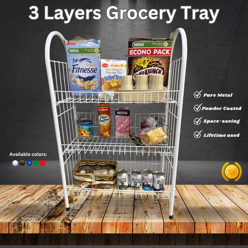 GROCERY TRAY 3 LAYERS HEAVY DUTY METAL | Shopee Malaysia