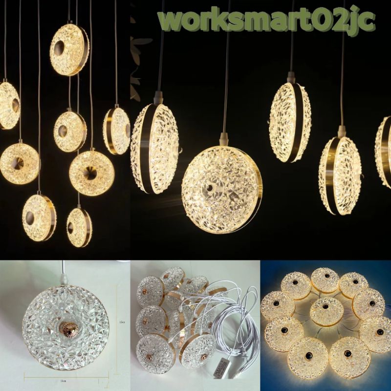 C3. LUCKY BALL EYE acrylic luminous 10heads PENDANT LIGHT, wedding hall ...