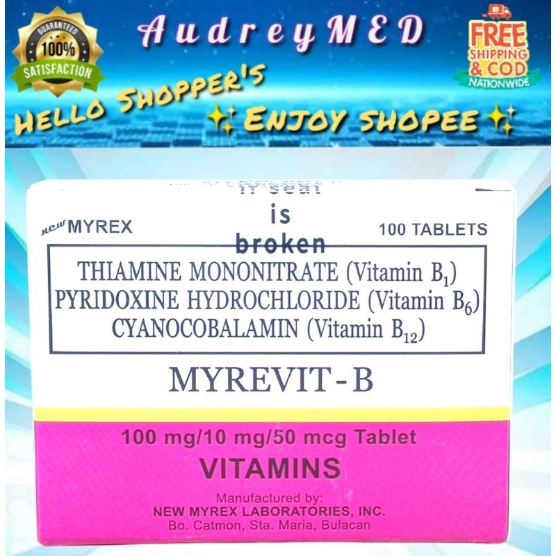 MYREVIT - B Vitamin B - Complex 100 Tablets | Shopee Malaysia