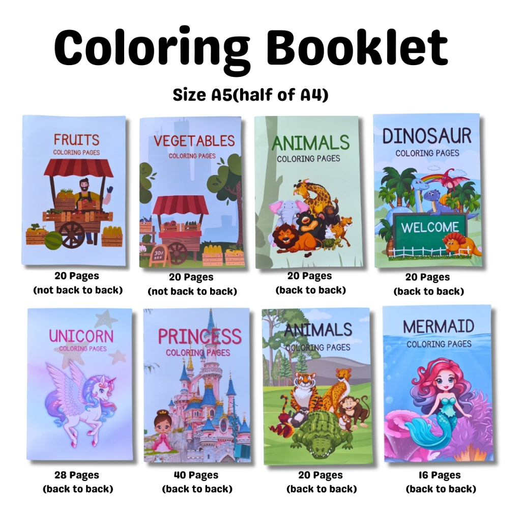 Coloring Booklet for kids (A5 size half of A4) | Shopee Malaysia