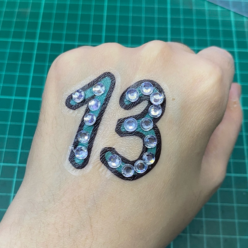 Bejeweled Number 13 Temporary Tattoo with Rhinestones Merch Swiftie ...