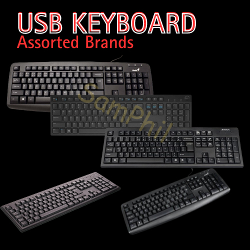 Branded USB Keyboard Black Heavy Duty all soft keys Assorted brands ...