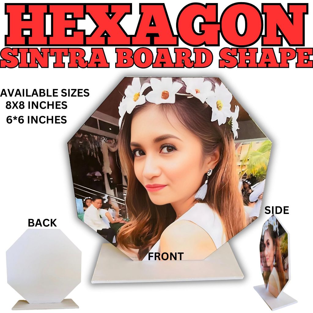 HEXAGON SHAPE SINTRA BOARD WITH STAND TABLE DECOR | Shopee Malaysia