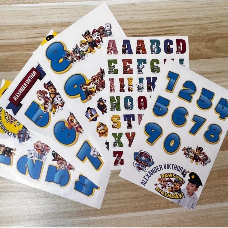 Paw Patrol Numbers and Alphabet Stickers for Kids | Shopee Malaysia