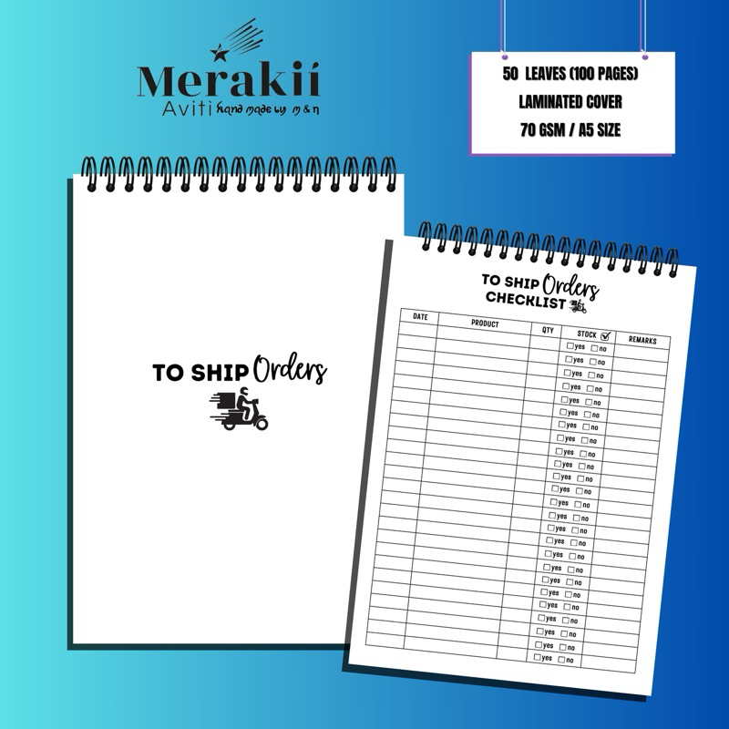 TO SHIP ORDER NOTEBOOK FOR ONLINE SELLERS | 50 LEAVES (100pages ...