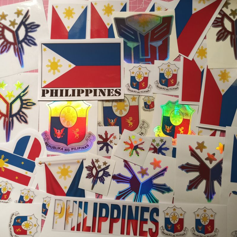 PHILIPPINE FLAG DESIGNS DECALS VINYL LAMINATED CARSTICKER WATERPROOF ...