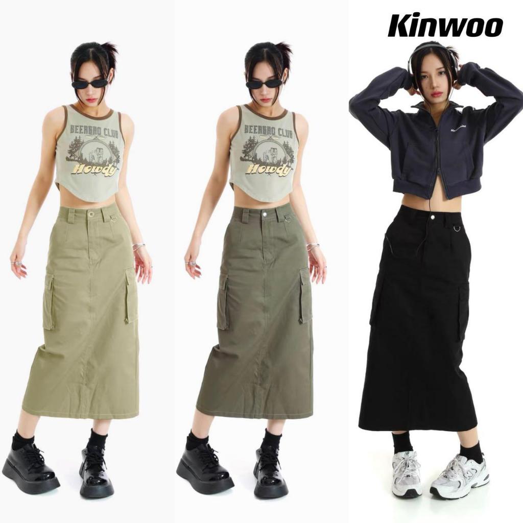 Kinwoo cargo skirt A-line skirt 23-34 with back slit | Shopee Malaysia