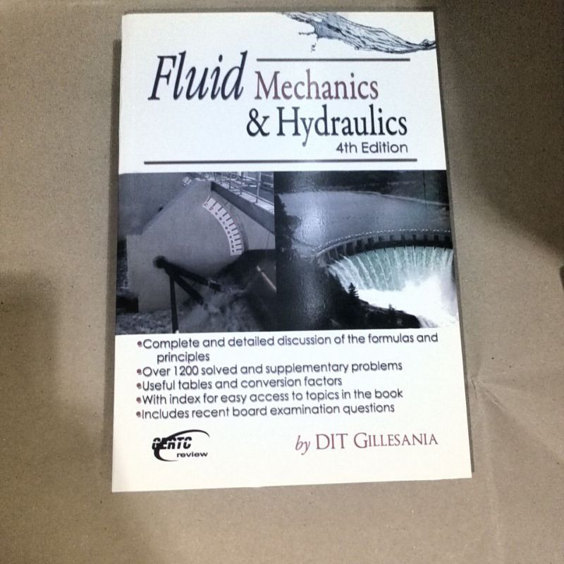 Fluid Mechanics & Hydraulics 4th Edition By: DIT Gillesania | Shopee Malaysia