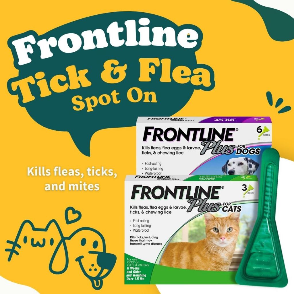 Frontline Plus Anti Tick and Flea Spot On for Dogs and Cats Solution ...