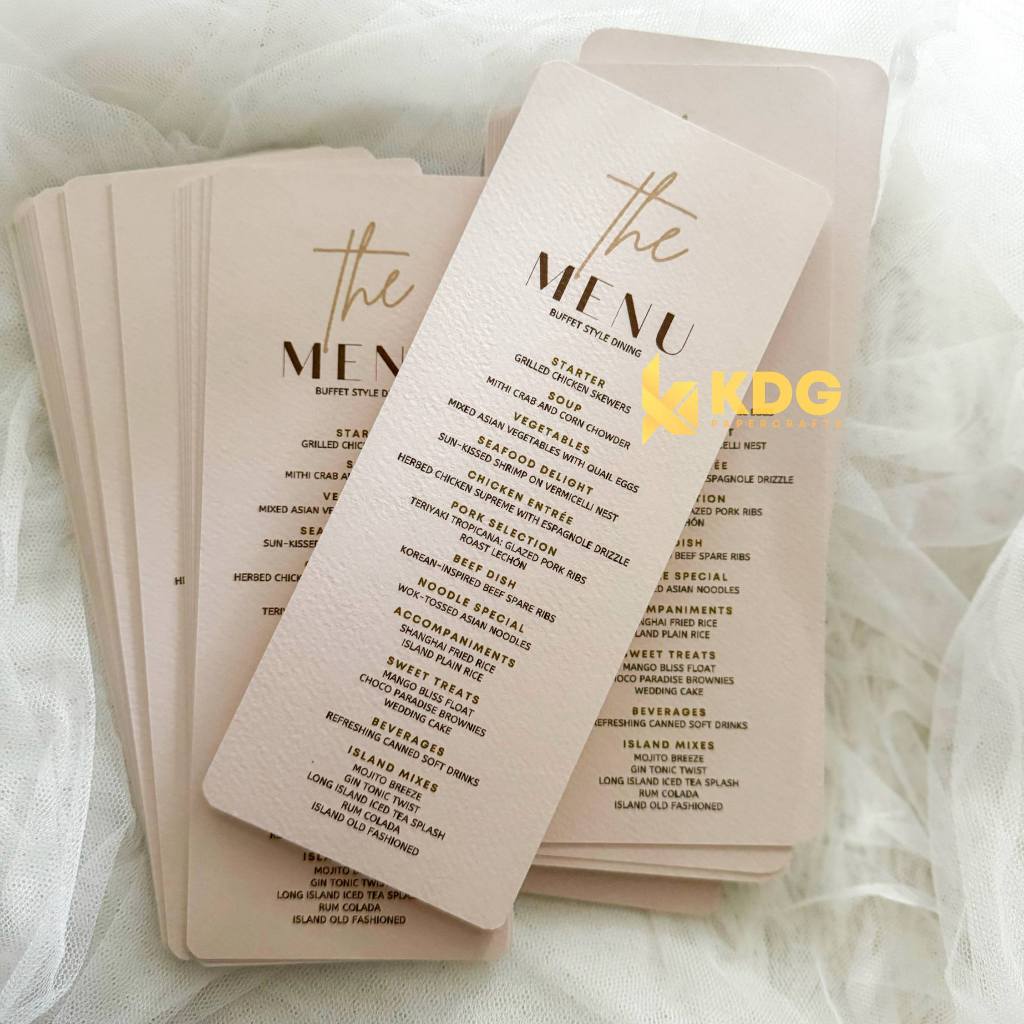 10 pcs - Menu Cards for Reception (Wedding, Debut, Birthday) | Shopee ...