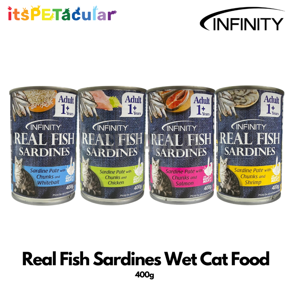 Infinity Real Fish Sardines Wet Cat Food in Can 400g | Shopee Malaysia