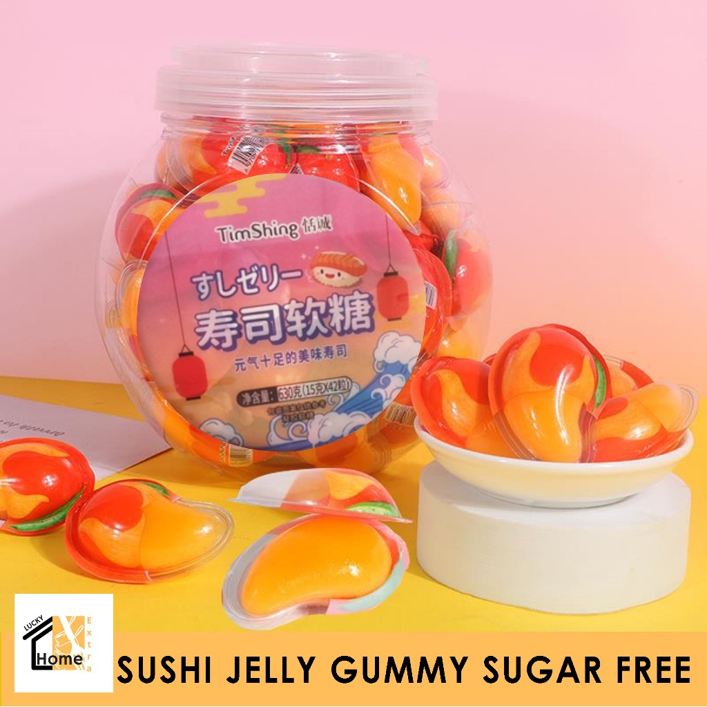Lucky 1 Piece Sushi Jelly Yummy and Delicious Explosive Mango Gummy ...